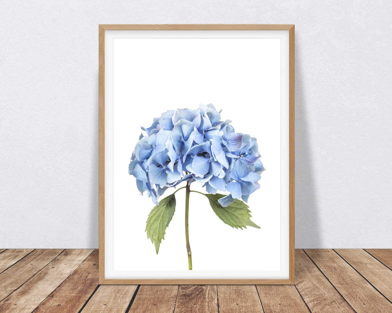 Blue Hydrangea Print Printable Wall Decor Blue Flower Wall | Etsy