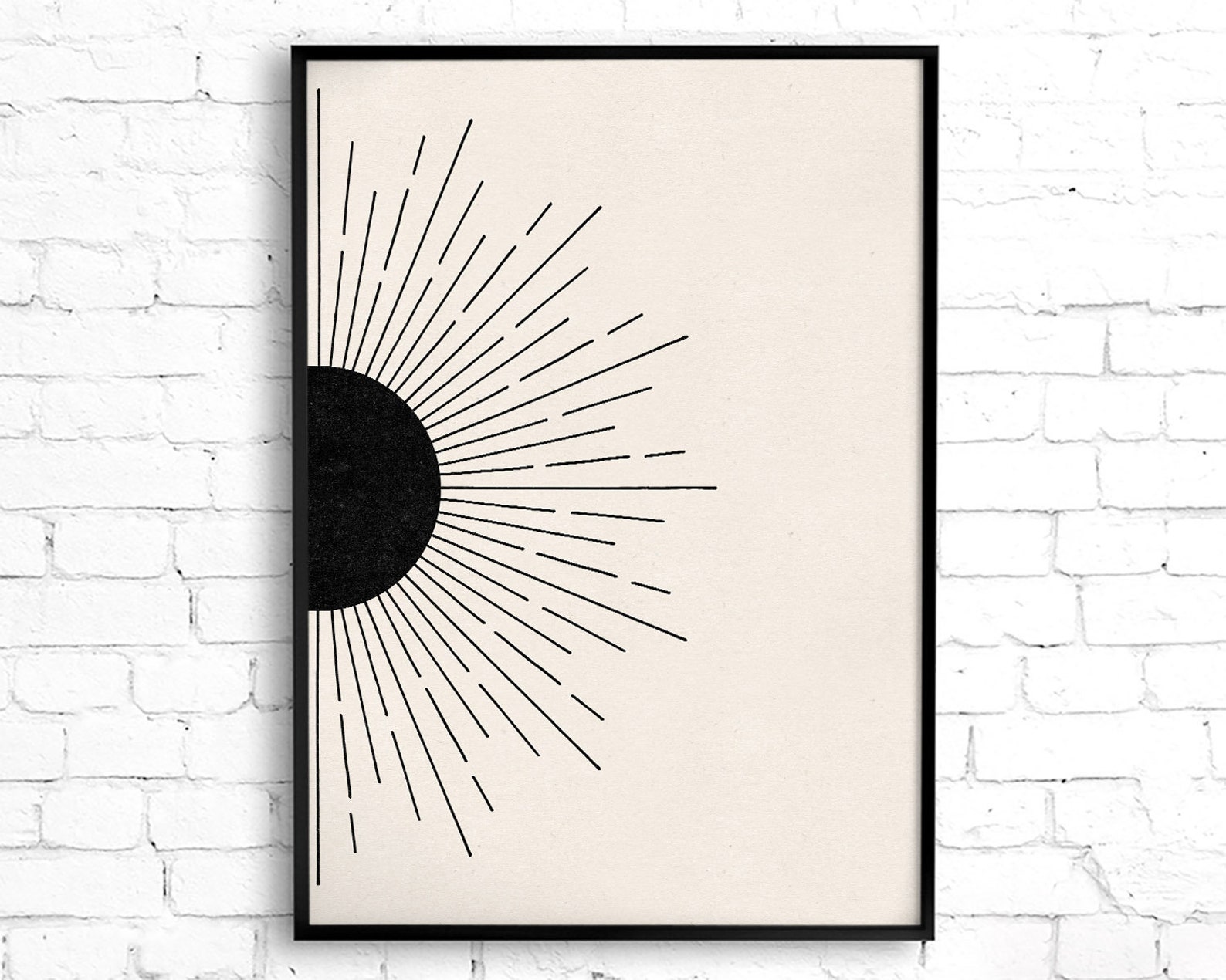 Abstract Sun and Moon Phases Boho Wall Art Set Midcentury | Etsy