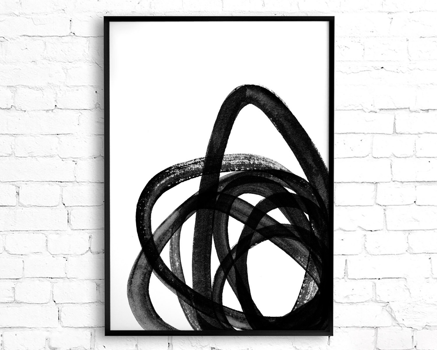 Black and White Abstract Art 2 Piece Wall Art Scribble Art | Etsy