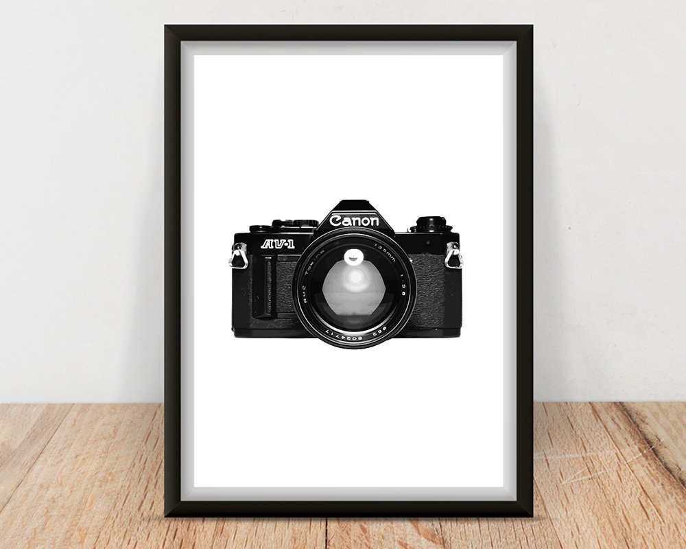 Vintage Camera Print Wall Art, Printable Wall Art Canon Camera Digital ...