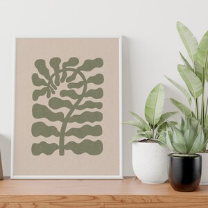 Abstract Fern Print Abstract Plant Wall Art Instant Download Digital ...