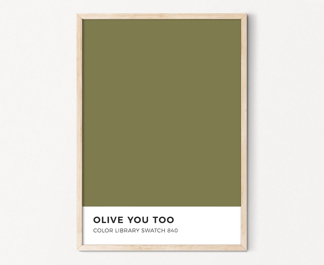 Olive Green Color Swatch Poster Olive Green Wall Decor Fall Printable ...