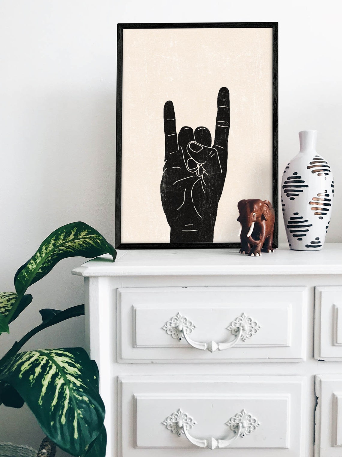 Rock on Hand Gesture Printable Wall Art Devil Horns Hand Sign - Etsy ...
