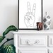 Peace Sign Printable Wall Art, Peace Fingers Hand Gesture Print, Peace ...
