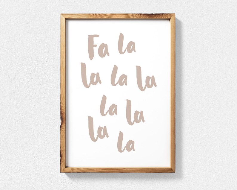 Fa La La La La Sign Printable Christmas Wall Art Modern | Etsy