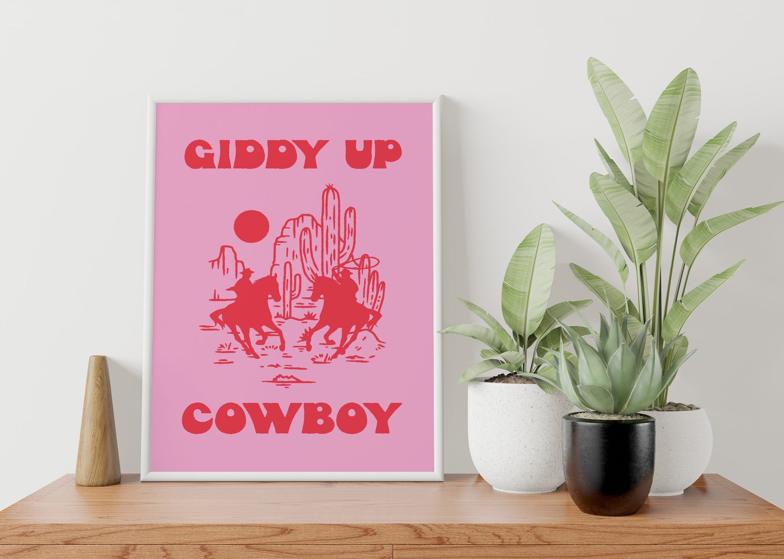 Giddy up Cowboy Poster Pink Cowgirl Aesthetic, Pink Cowboy Print, Giddy ...