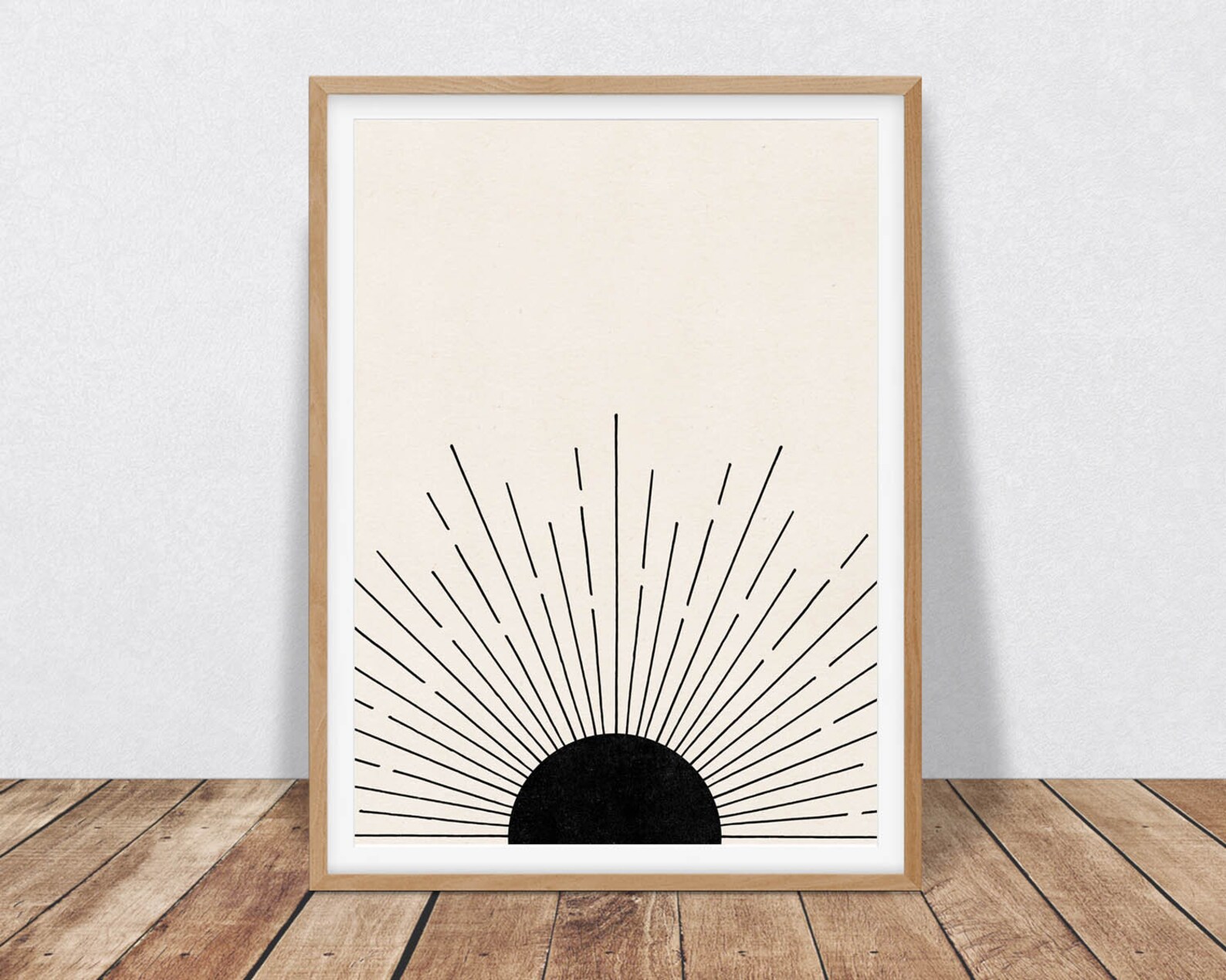 Boho Sunburst Printable Wall Art Abstract Sun Mid Century - Etsy