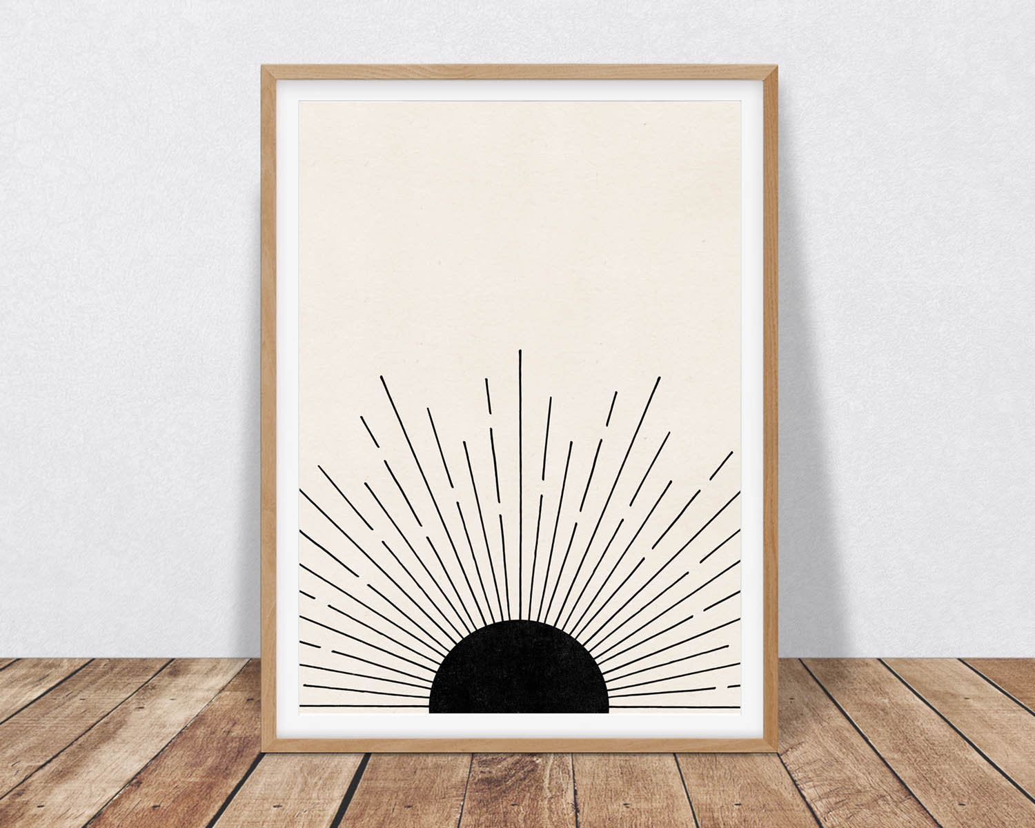 Boho Sunburst Printable Wall Art Abstract Sun Mid Century | Etsy