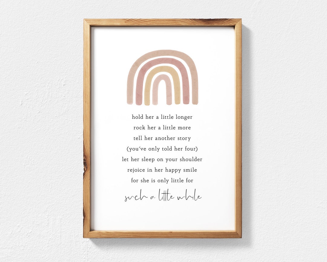 Hold Her a Little Longer Baby Girl Nursery Quote Art, Neutral Boho ...