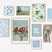 Blue Gallery Wall Printable 9 Piece Bundle, Eclectic Wall Art Japanese ...