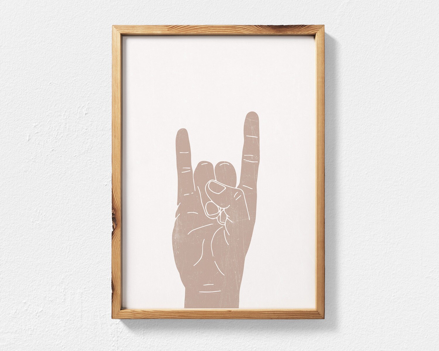 Rock on Hand Gesture Printable Wall Art Devil Horns Hand Sign | Etsy