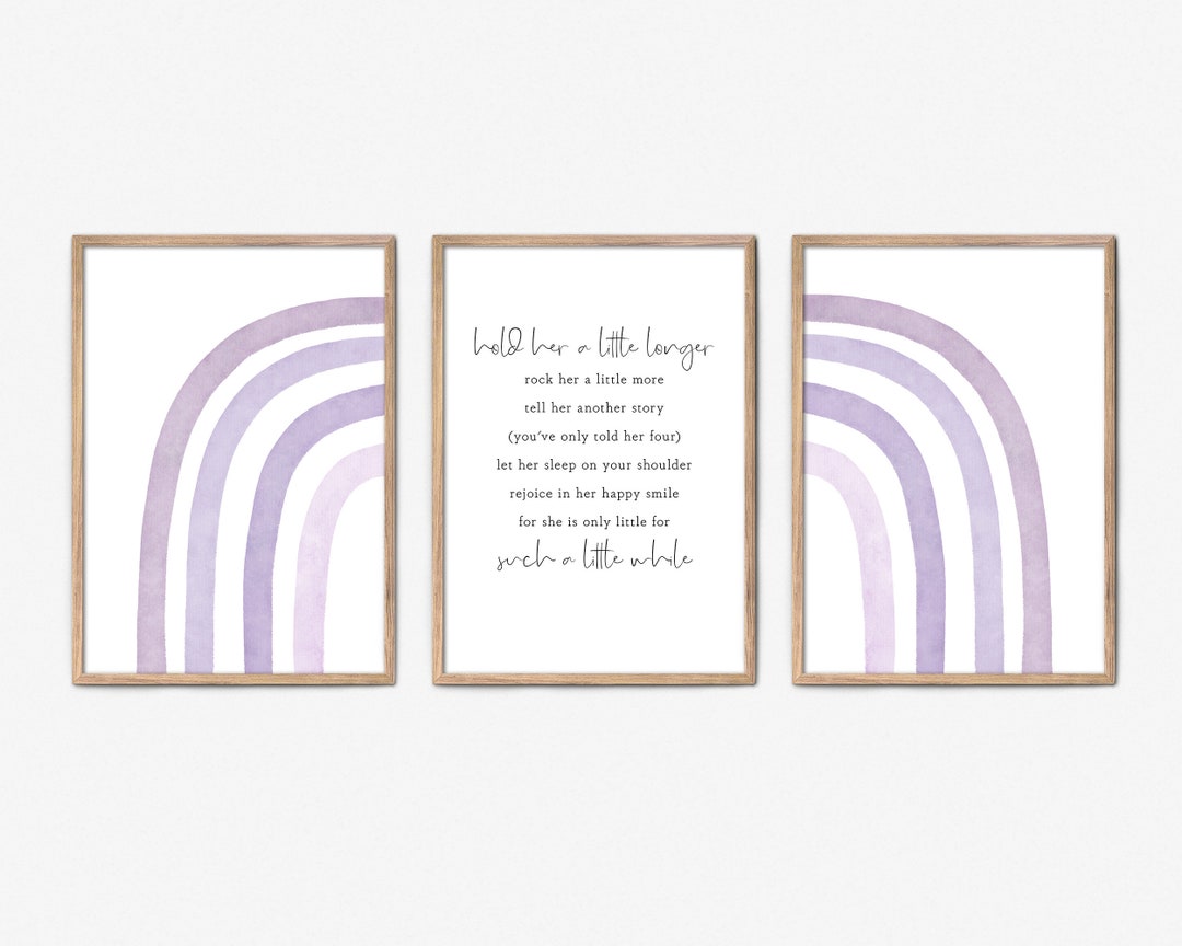 Hold Her a Little Longer Printable Art Lilac Purple Nursery Decor Set ...