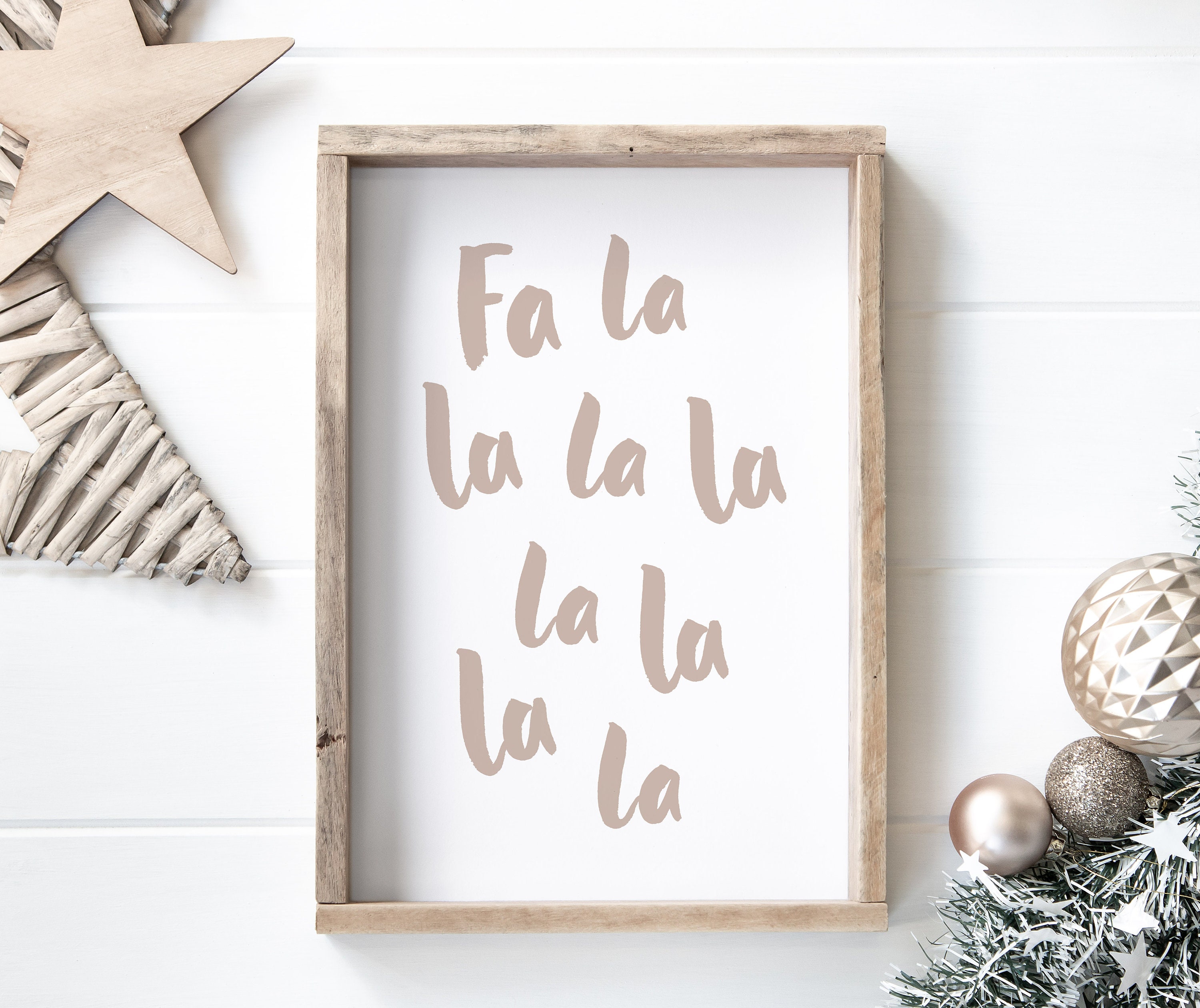 Fa La La La La Sign Printable Christmas Wall Art Modern | Etsy