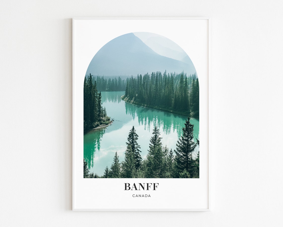 Banff Destination Poster, Travel Aesthetic Wall Art, Canada Travel Art ...