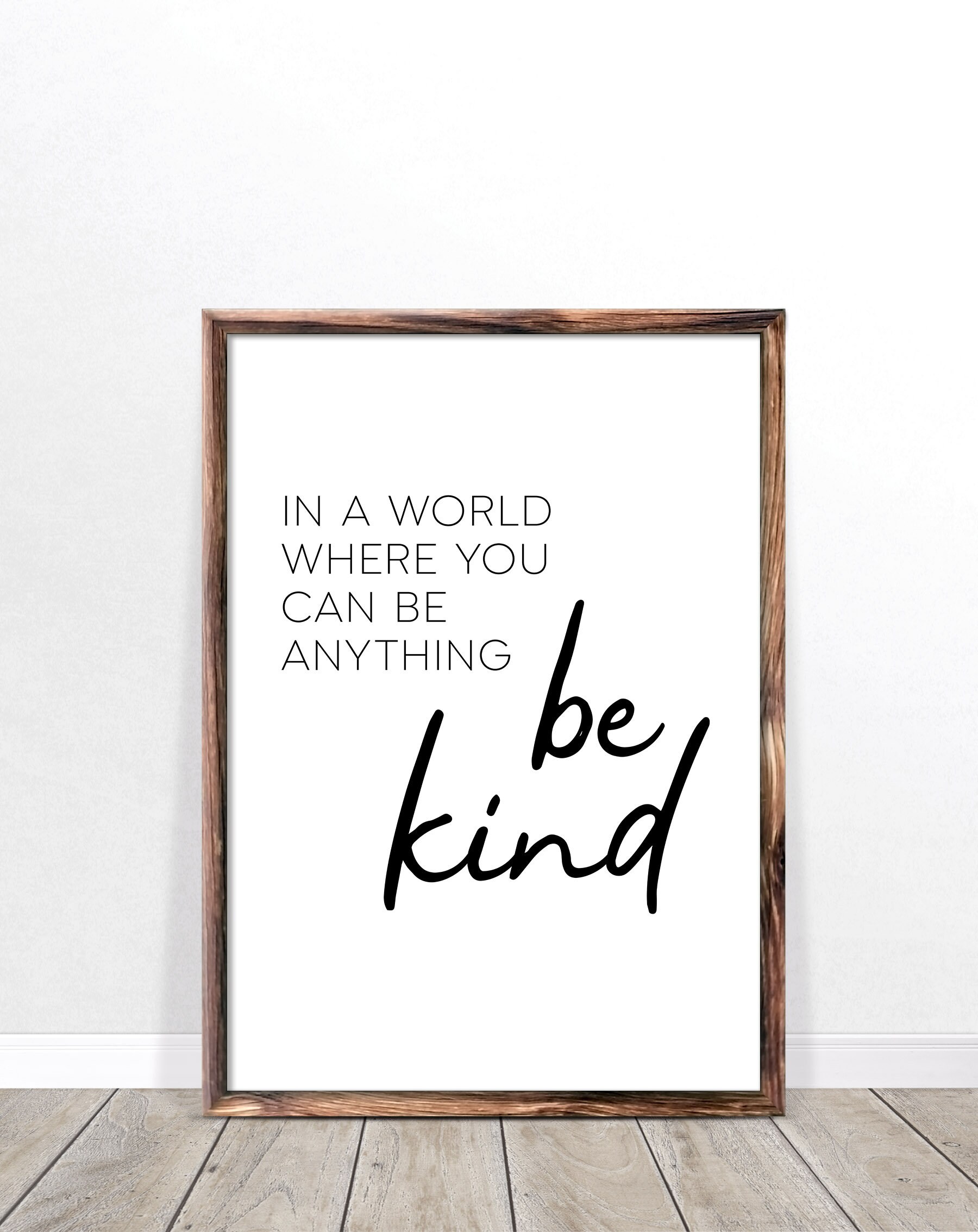 Be Kind Inspirational Quote Wall Art Positive Inspiration - Etsy