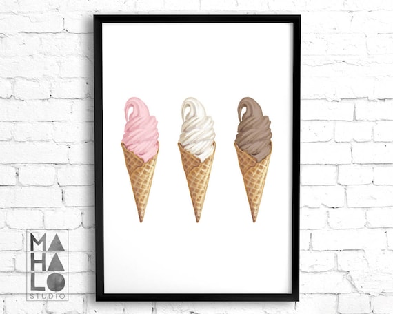 Ice Cream Poster Printable Wall Art Ice Cream Pop Art - Etsy