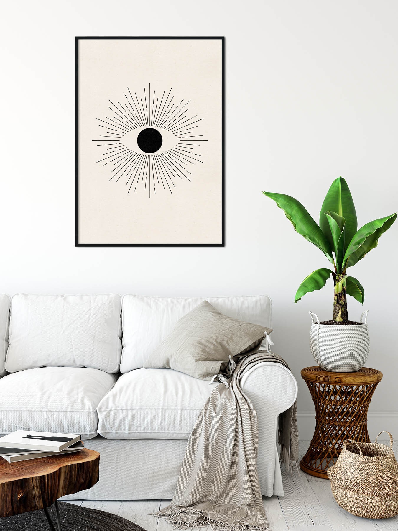 Boho All Seeing Eye Print, Sunburst Printable Wall Art, Abstract Sun ...