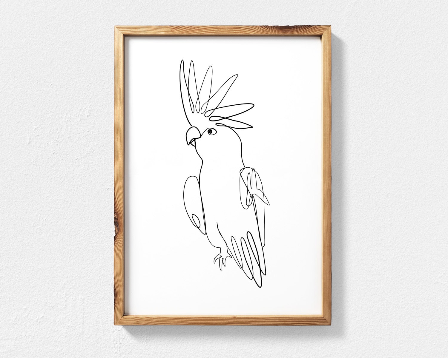 Cockatoo Print, Bird Lover Gift, Continuous Line Drawing Bird Print ...