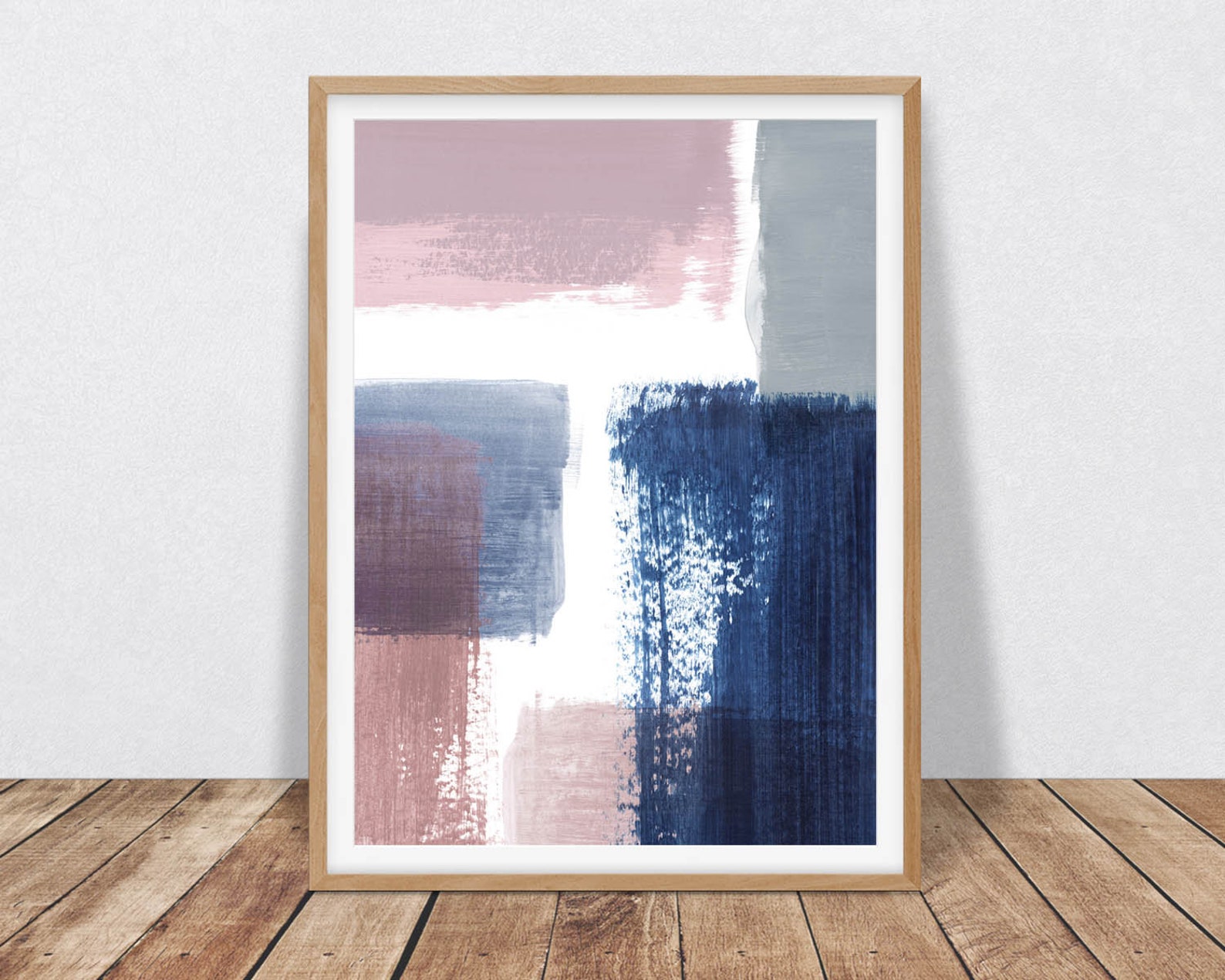 Abstract Painting Set of 3, Abstract Art Set of 3 Prints, Blush Pink ...