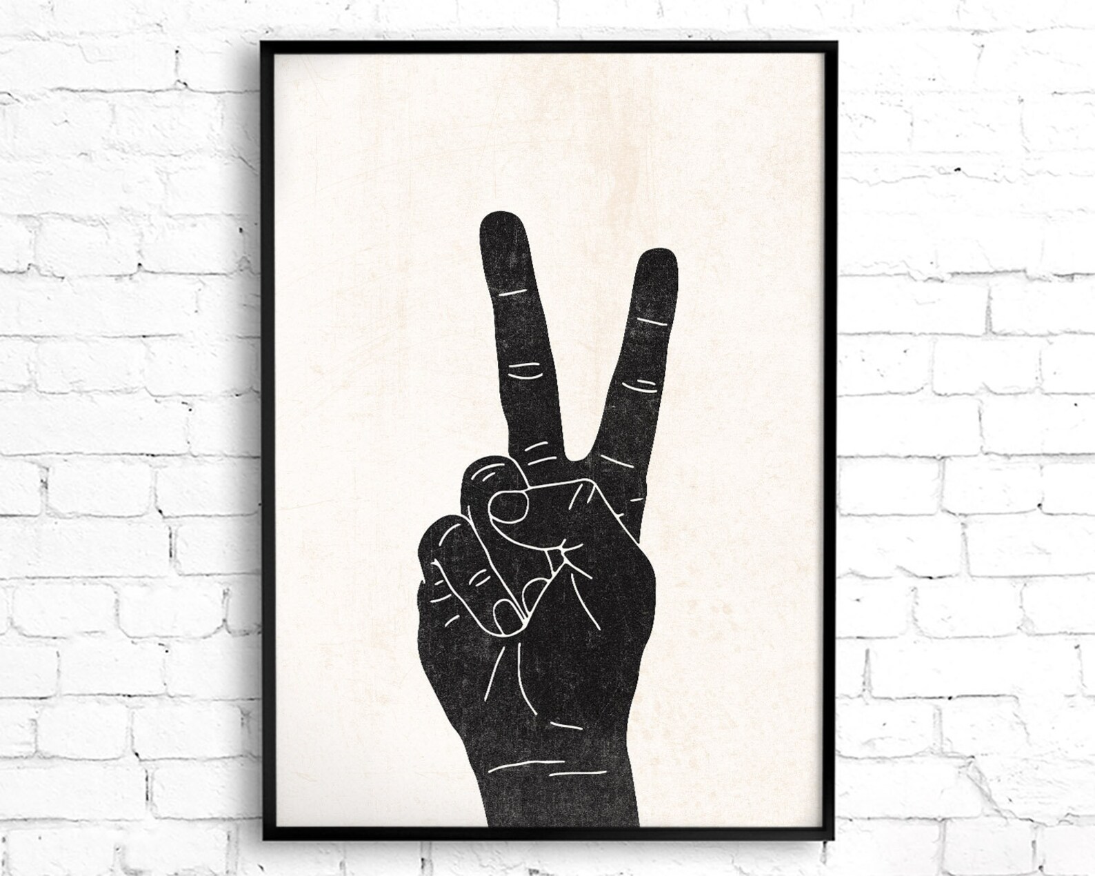 Peace Sign Printable Wall Art Peace Fingers Hand Gesture | Etsy