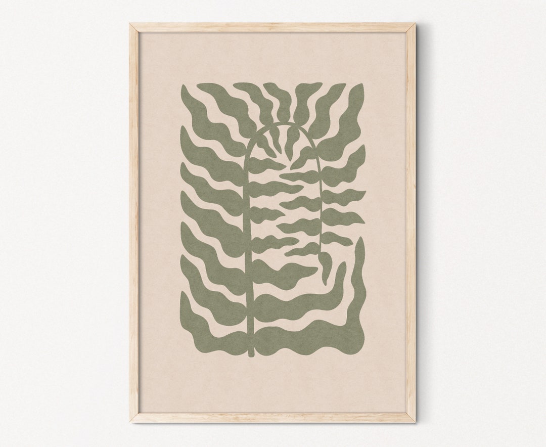 Abstract Fern Print Abstract Plant Wall Art Instant Download Digital ...