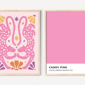 Printable Gallery Wall Pink Abstract Art Colorful Wall Art Set of 9 ...