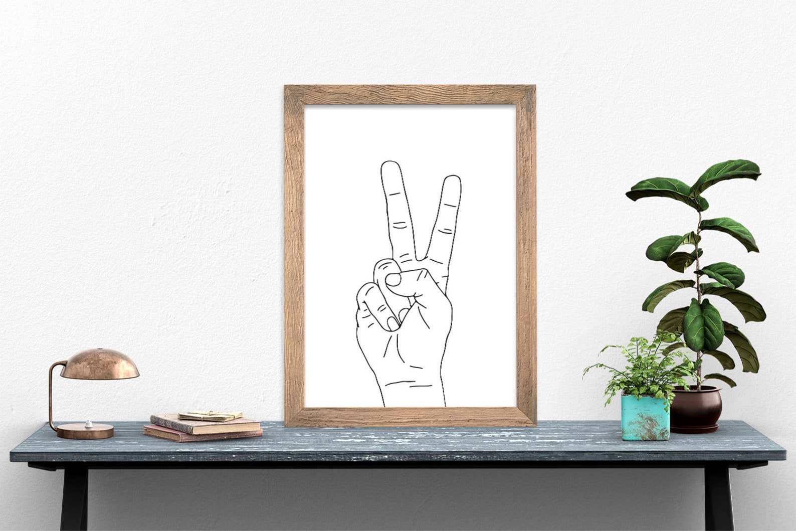Peace Sign Printable Wall Art Peace Fingers Hand Gesture | Etsy