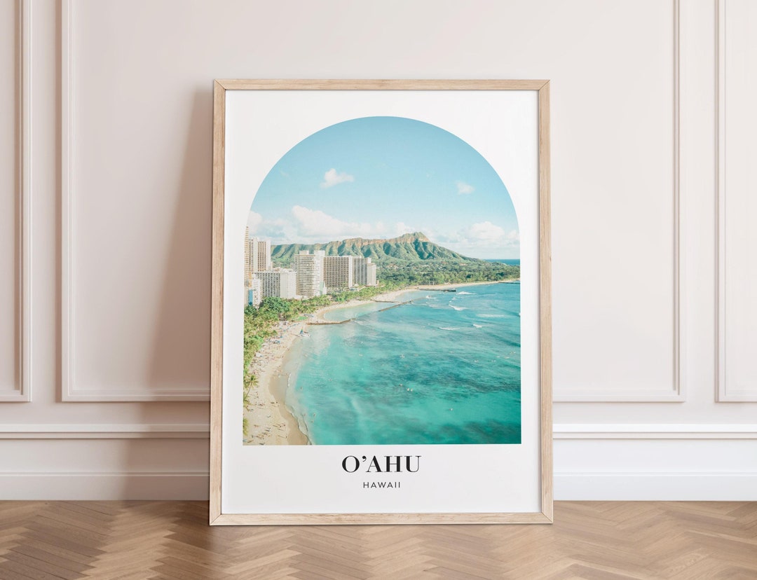 Oahu Travel Poster, Printable Art Hawaii Travel Art Downloadable ...