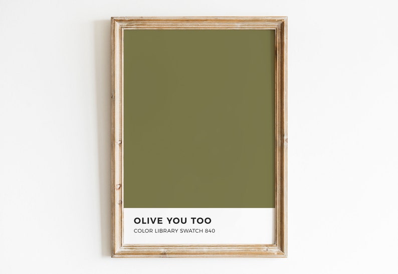 Olive Green Color Swatch Poster Olive Green Wall Decor Fall - Etsy