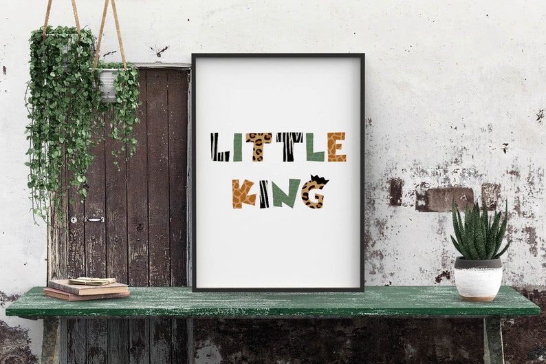 Little King Nursery Printable Wall Art, Animal Print Nursery Decor ...