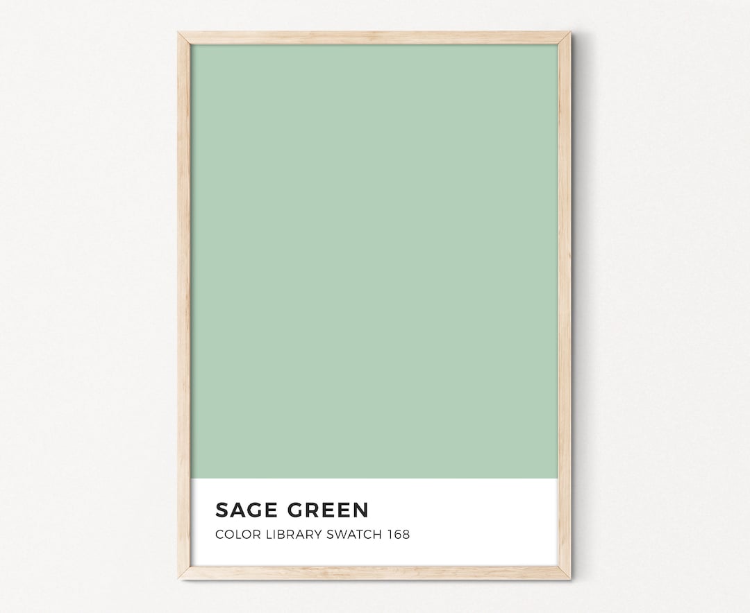 Sage Green Color Swatch Poster Pastel Green Wall Decor Cute Printable ...