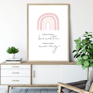 Nursery Quote "your First Breath Took Ours Away" Gift for New Baby ...