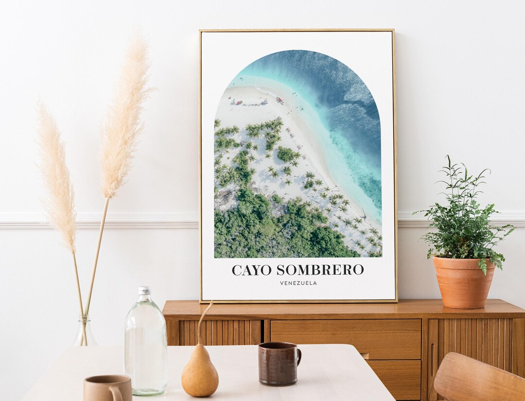 Cayo Sombrero Travel Poster – Venezuela Beach Wall Art Print, Tropical ...