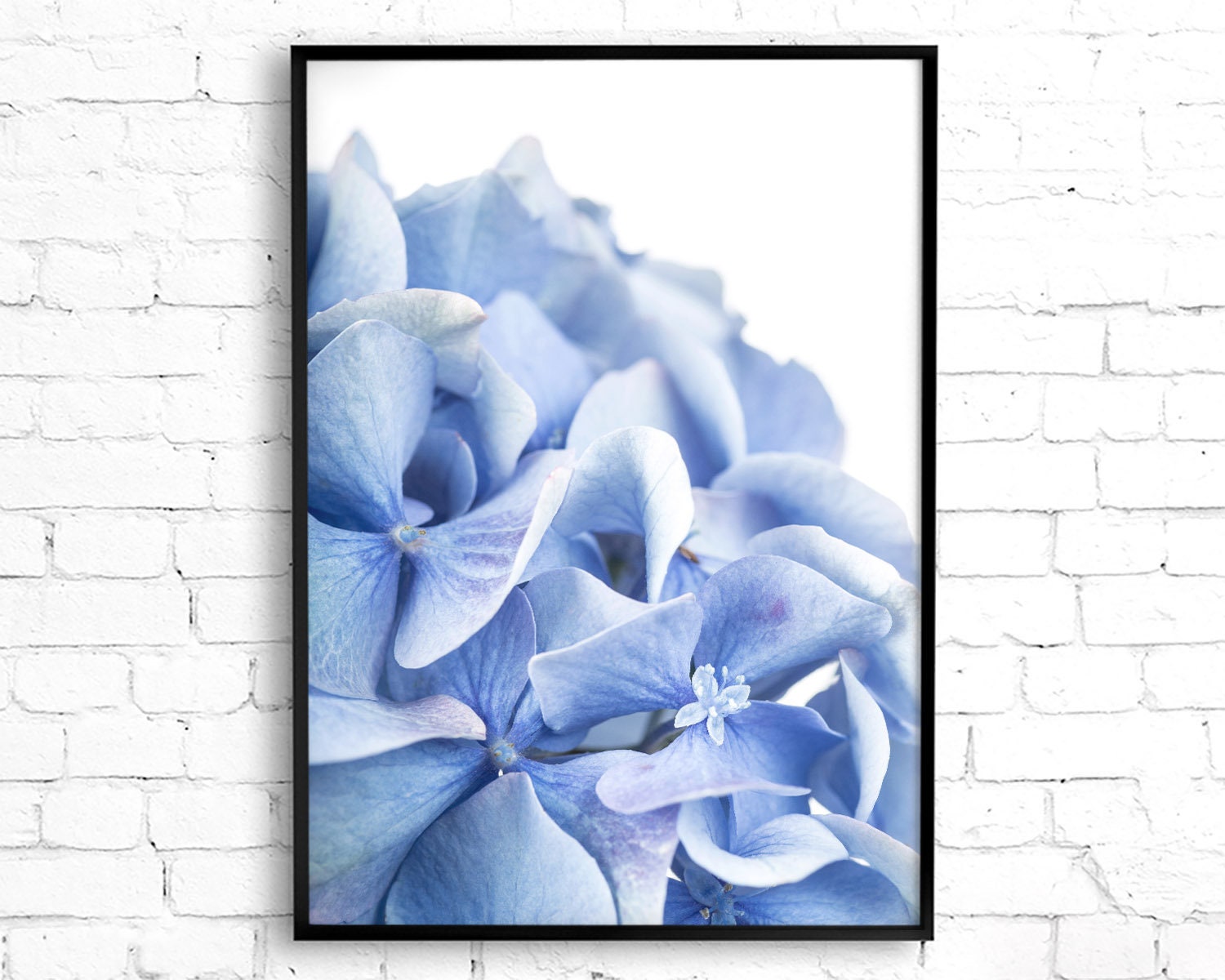 Blue Hydrangea Print Printable Wall Decor Blue Flower Wall | Etsy