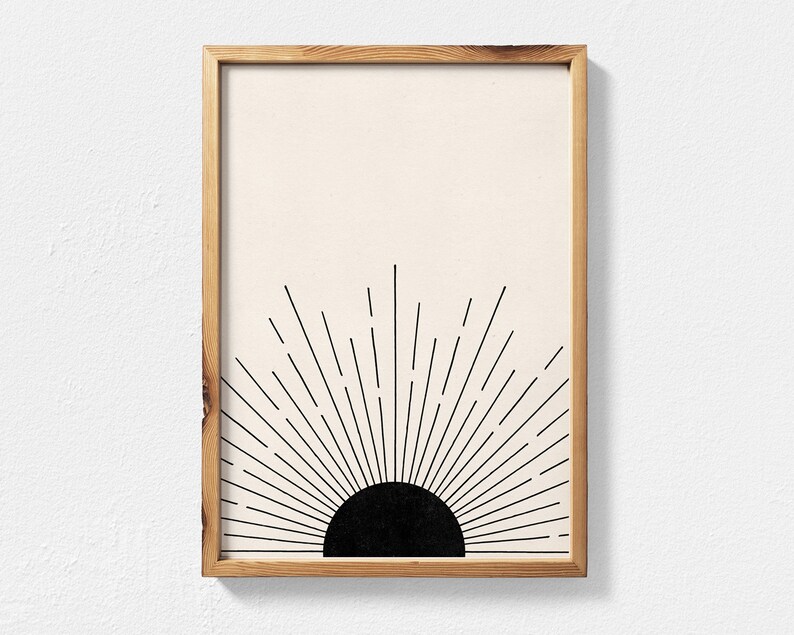 Boho Sunburst Printable Wall Art Abstract Sun Mid Century - Etsy Australia