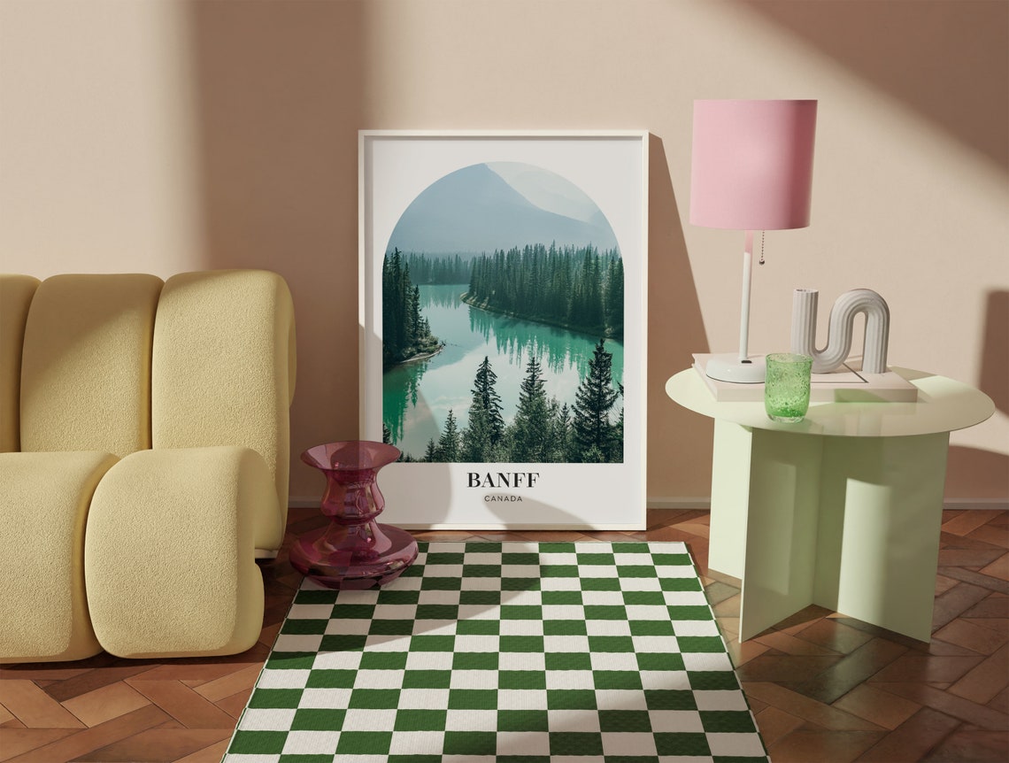 Banff Destination Poster, Travel Aesthetic Wall Art, Canada Travel Art ...