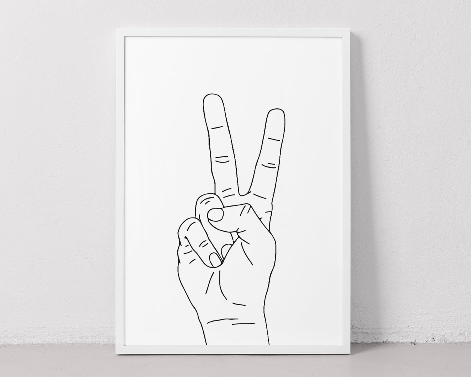 Peace Sign Printable Wall Art Peace Fingers Hand Gesture | Etsy Australia