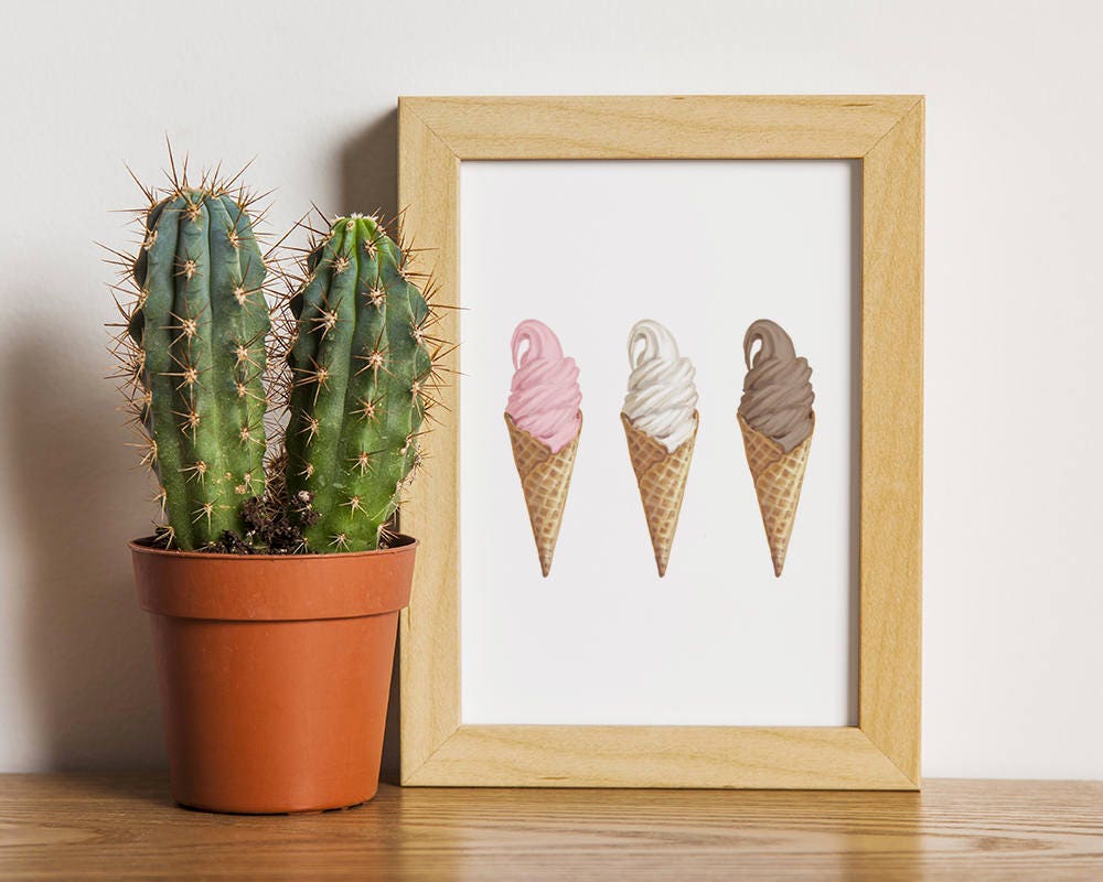 Ice Cream Poster Printable Wall Art Ice Cream Pop Art - Etsy