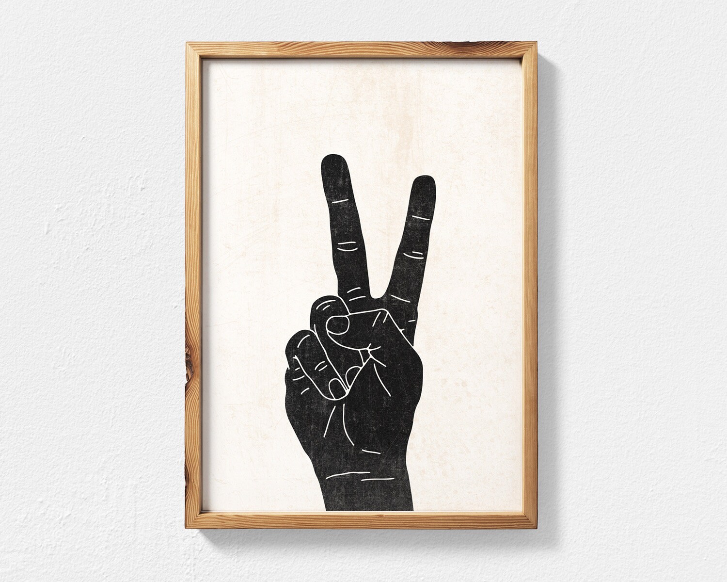 Peace Sign Printable Wall Art Peace Fingers Hand Gesture | Etsy