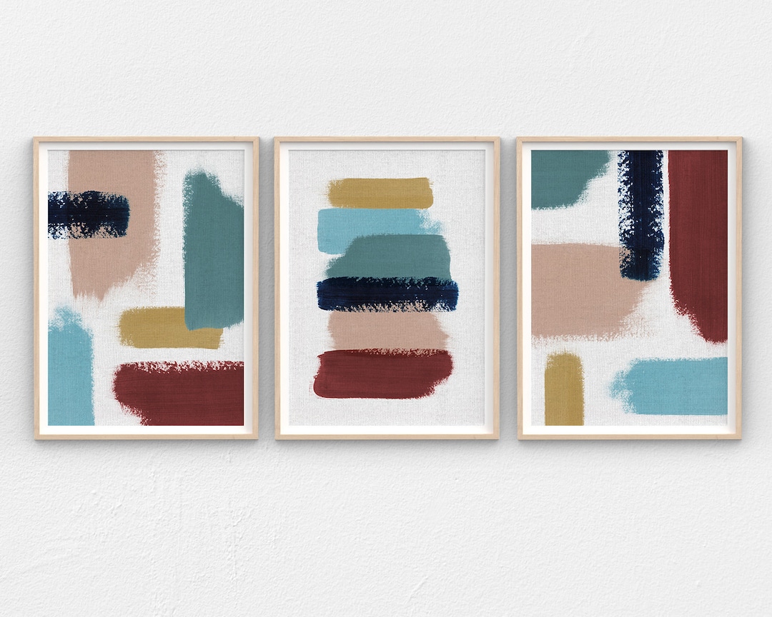 Abstract Painting Printable Wall Art Set of 3 Prints With Fall - Etsy