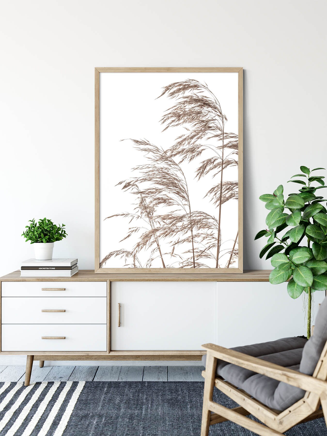 Boho Pampas Grass Print, Extra Large Wall Art, Pampas Grass Art, Wheat ...