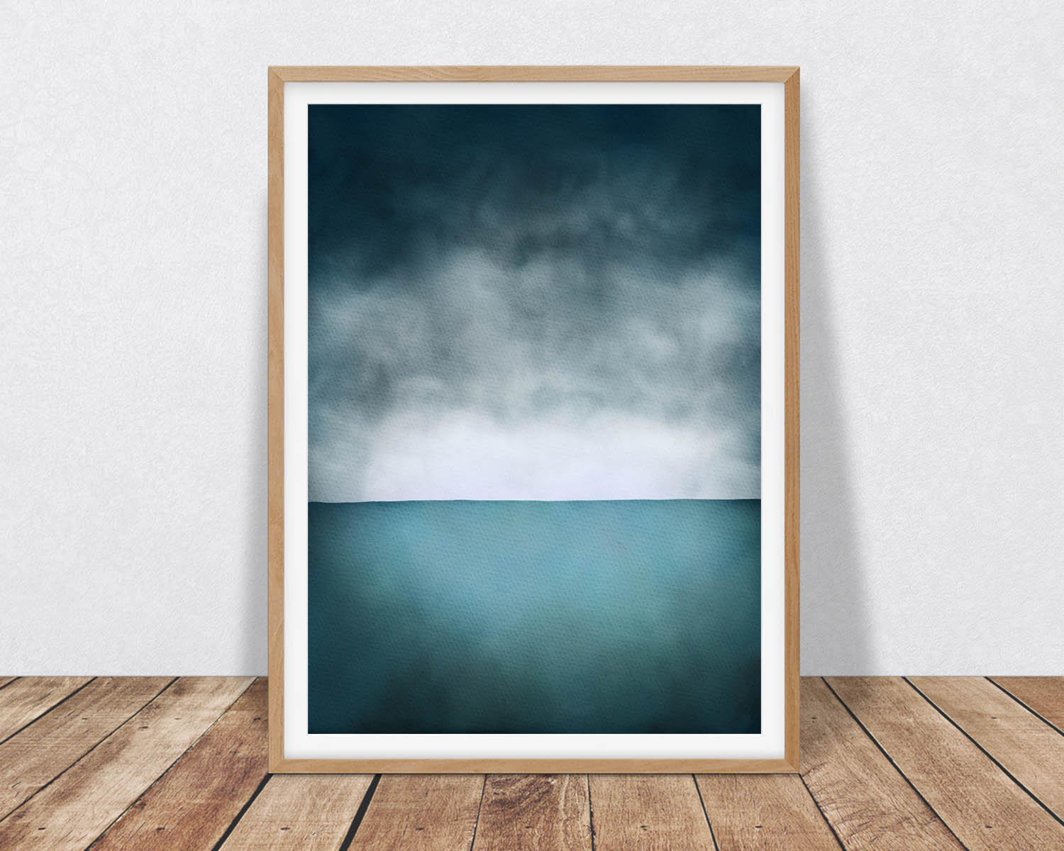 Abstract Beach Watercolour Prints Teal and Navy Blue | Etsy