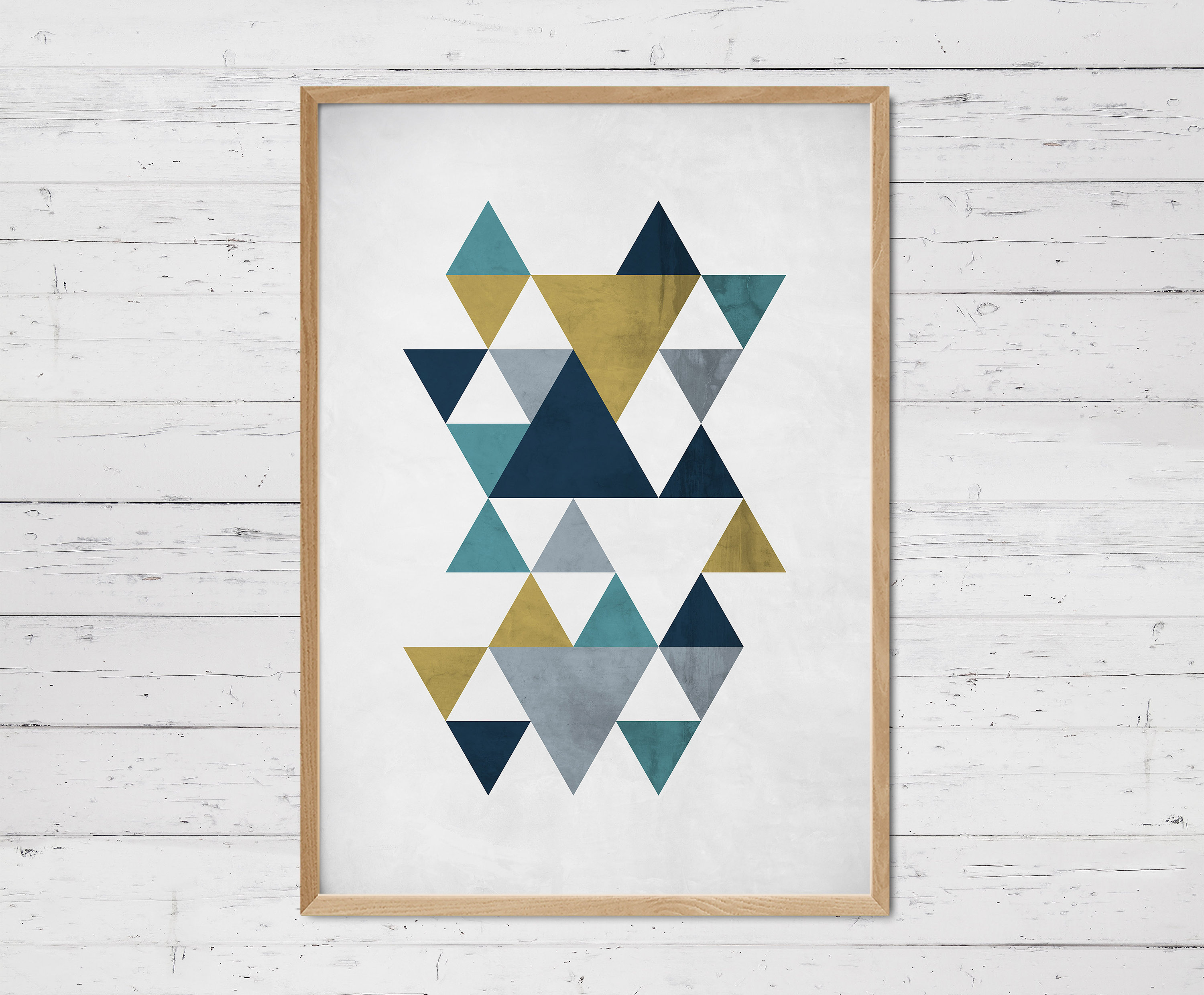 Abstract Art 3 Piece Wall Art Triangle Geometric Wall Art Set - Etsy