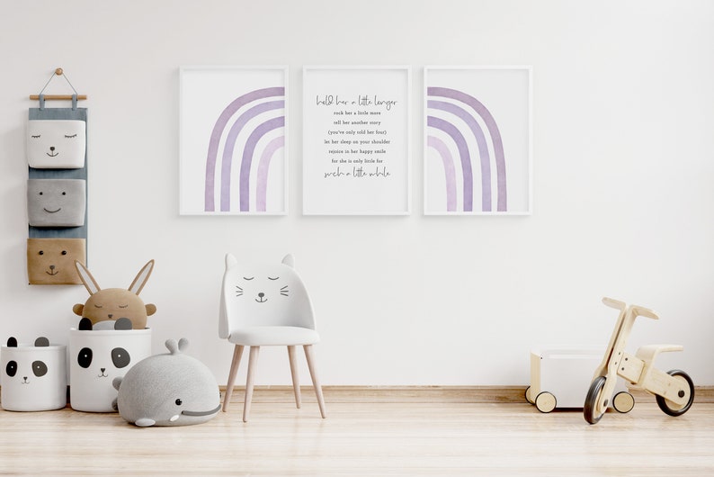Hold Her a Little Longer Printable Art Lilac Purple Nursery - Etsy