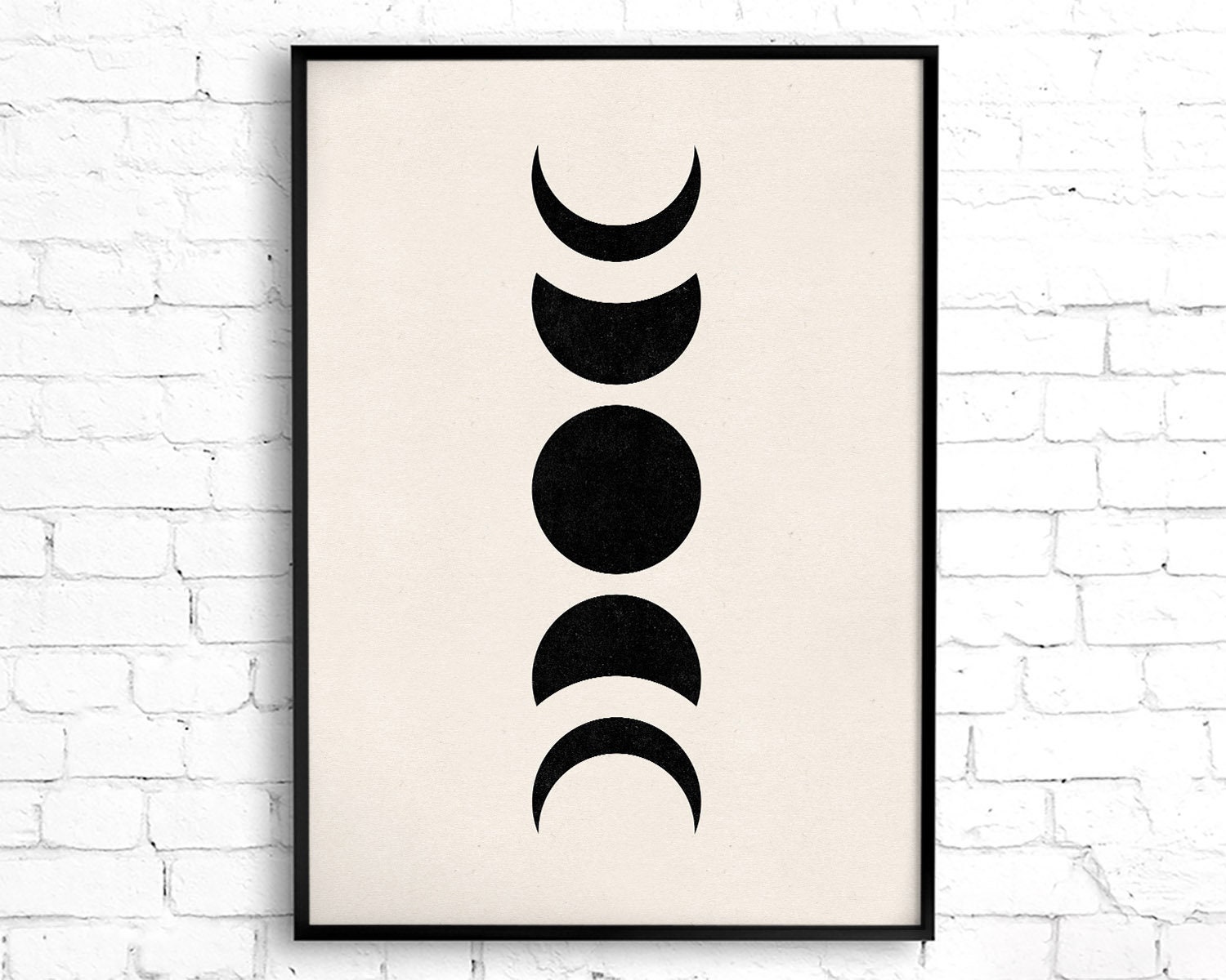 Boho Moon Phases Printable Wall Art, Mid Century Modern Moon Phase ...