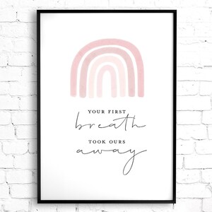 Nursery Quote "your First Breath Took Ours Away" Gift for New Baby ...
