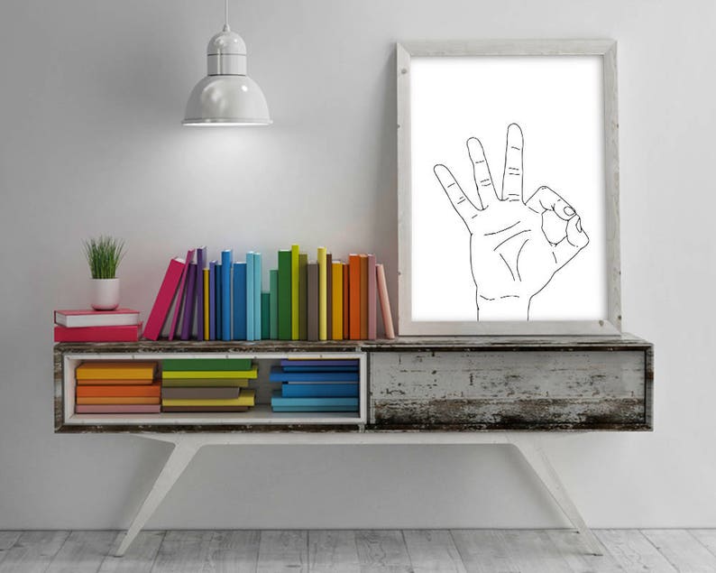 OK Hand Signal Printable Wall Art Okay Hand Gesture Print - Etsy