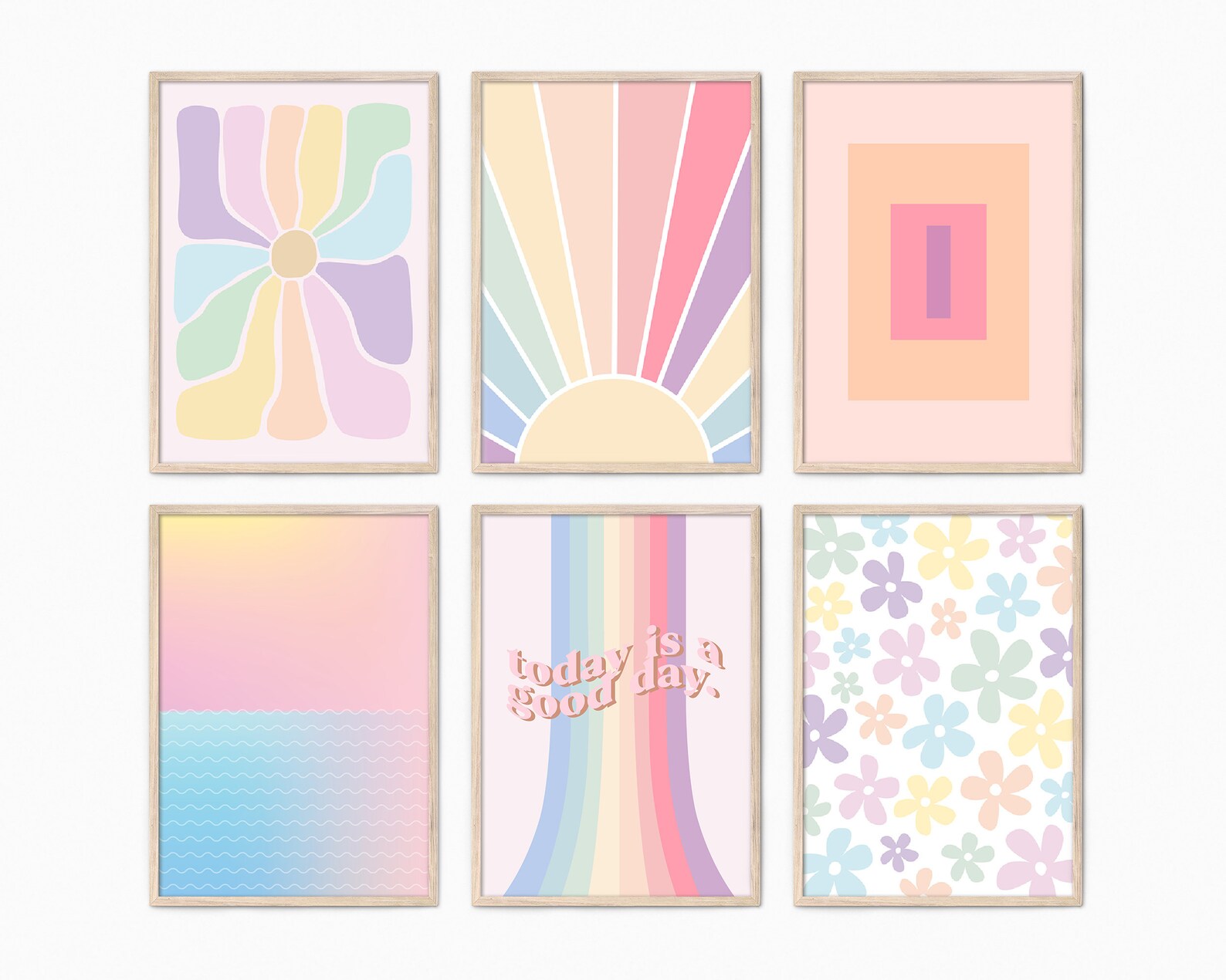 Danish Pastel Printable Set of 6 Poster Bundle Pastel Decor - Etsy