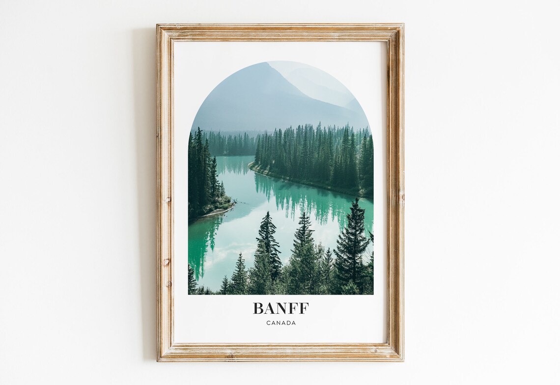 Banff Destination Poster, Travel Aesthetic Wall Art, Canada Travel Art ...