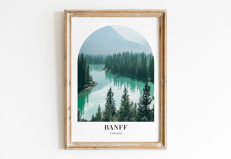 Banff Destination Poster, Travel Aesthetic Wall Art, Canada Travel Art ...